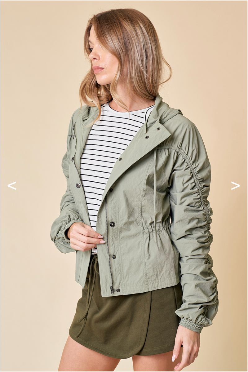 Cinched Sleeve Parachute Jacket – Cotton Patch Boutique