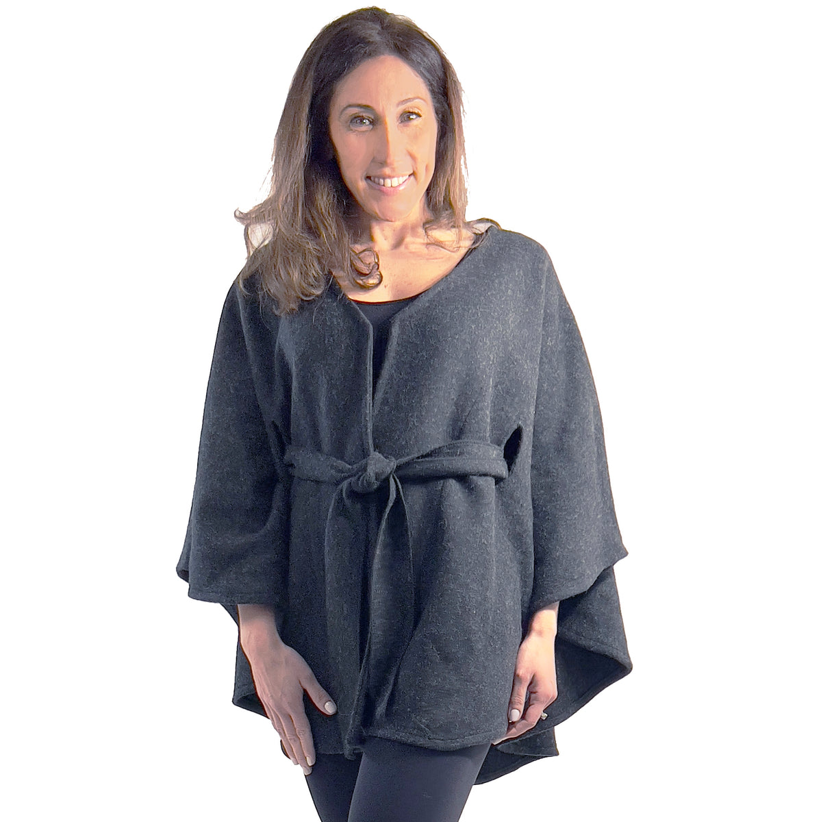 Charcoal Belted Cape – Cotton Patch Boutique